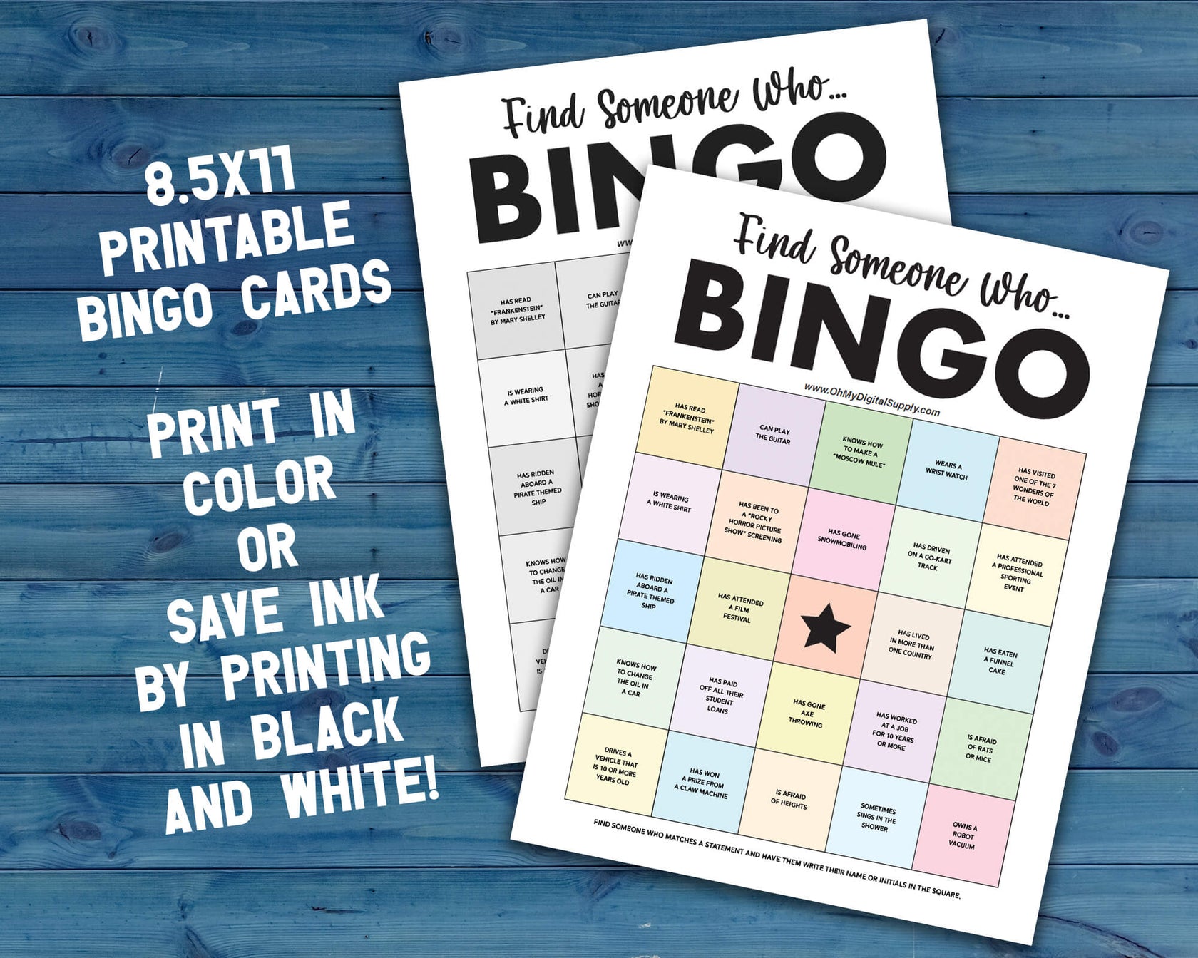 Find Someone BINGO Printable Group Icebreaker Activity, Human BINGO Ge ...