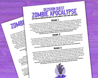 Decision Quest: Zombie Apocalypse, Printable Group Team Building Activ ...