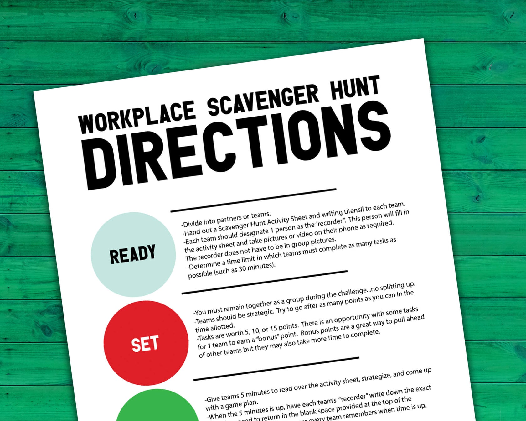 Christmas Holiday Workplace Scavenger Hunt Printable Team Building Act ...