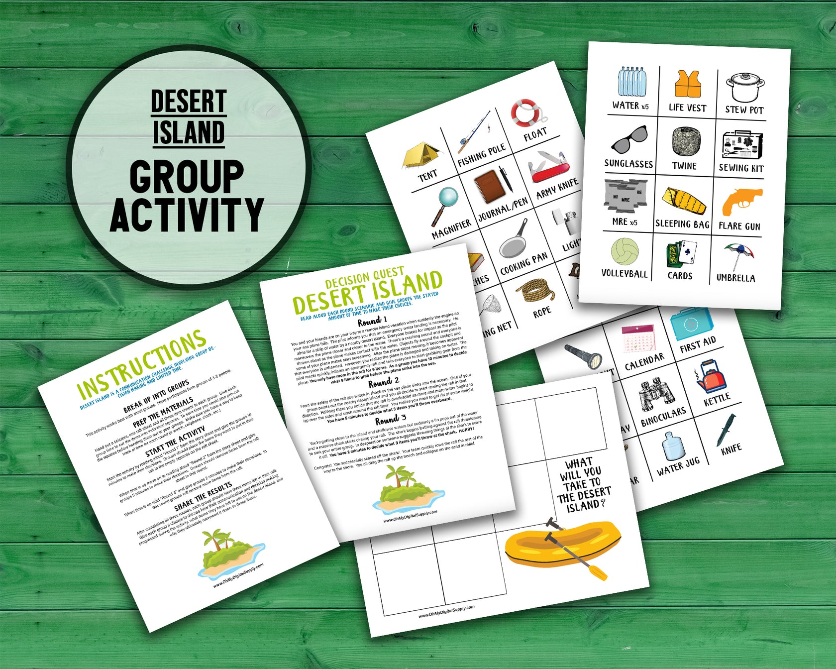 Decision Quest: Desert Island, Printable Group Team Building Activity ...